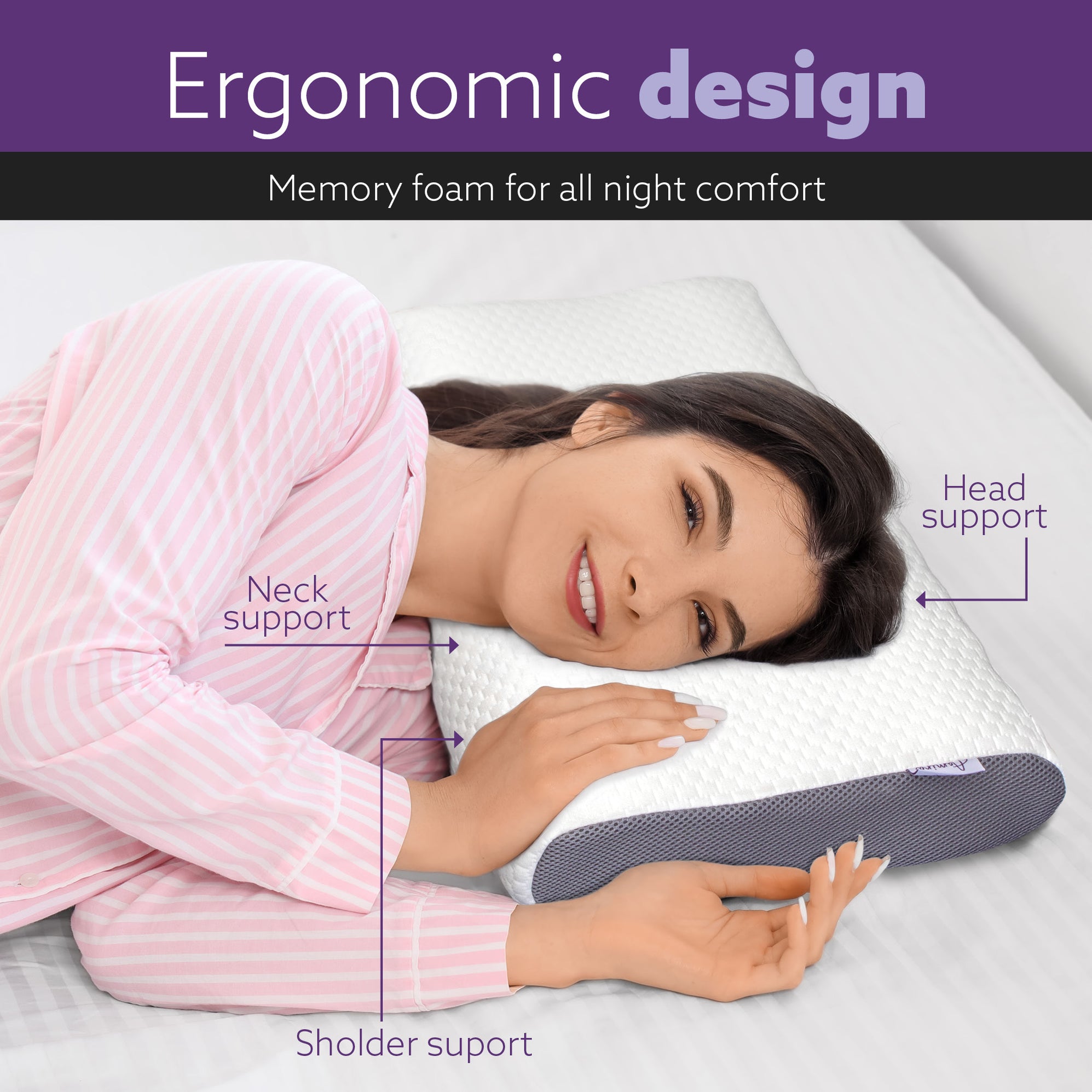 Aamira Cervical Neck And Shoulder Support Memory Foam Washable Cover ...