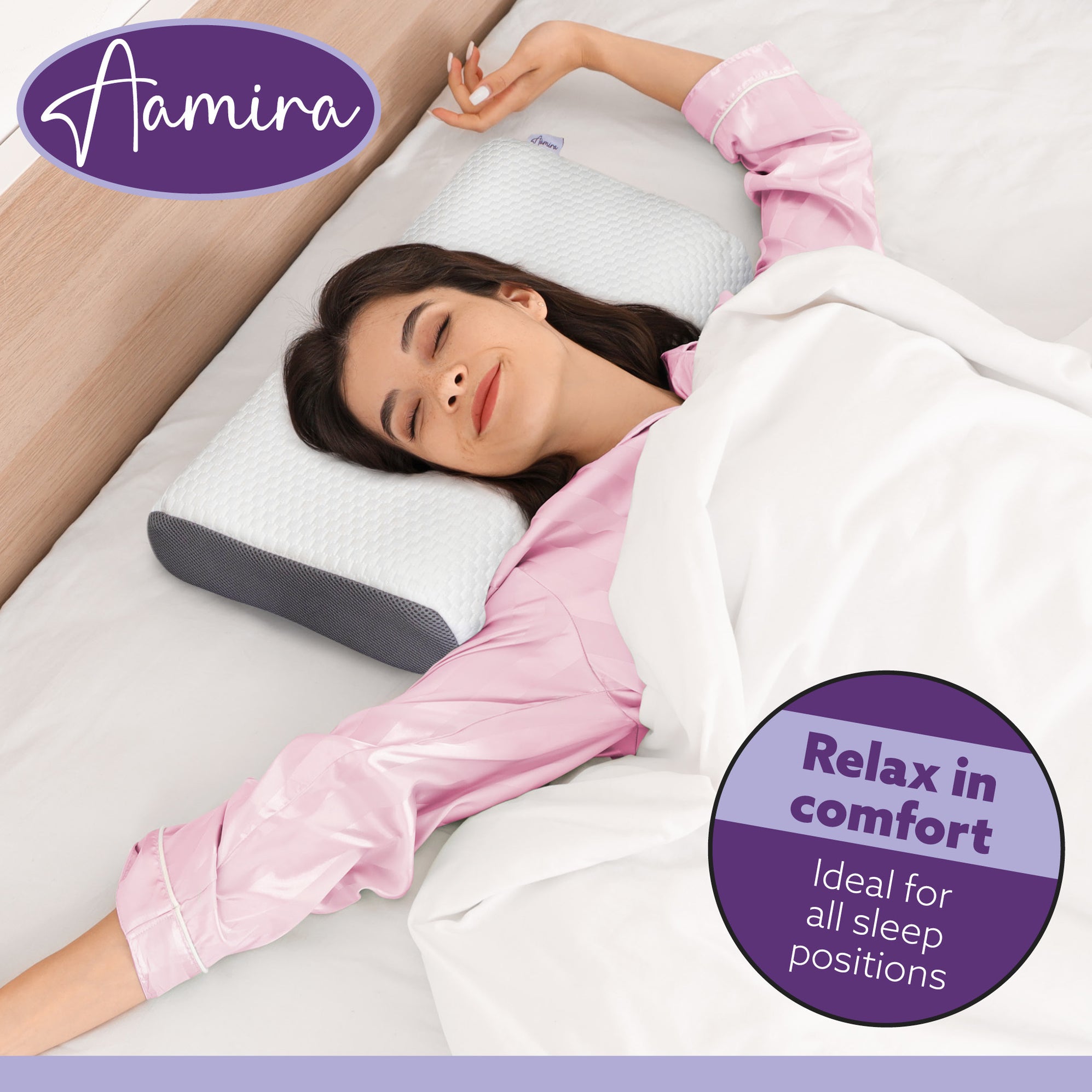 Aamira Cervical Neck And Shoulder Support Memory Foam Washable Cover ...