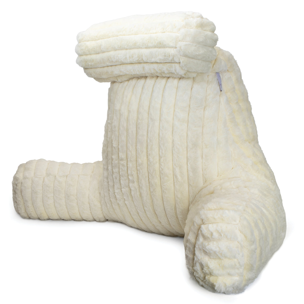 Aamira X Large Cuddle Cushion Cream | Faux Fur Reading Pillow Back Sup ...
